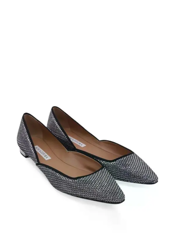 AQUAZZURA Maia Glitter Ballet Flats