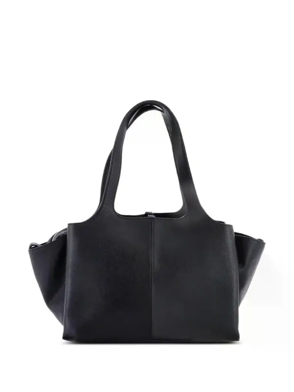 Celine Tri-fold Grained Calfskin Shoulder Bag - Black