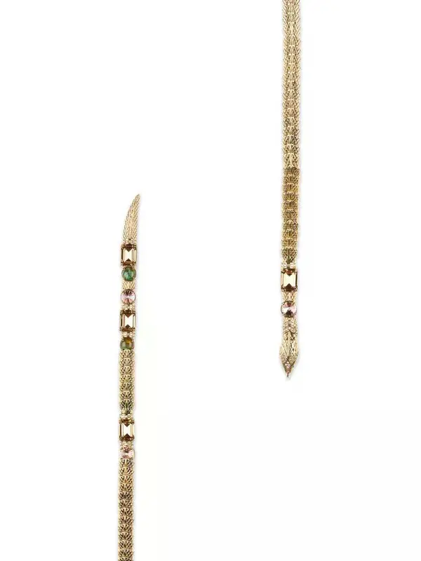 Roberto Cavalli Crystal-embellished Snake-effect Belt