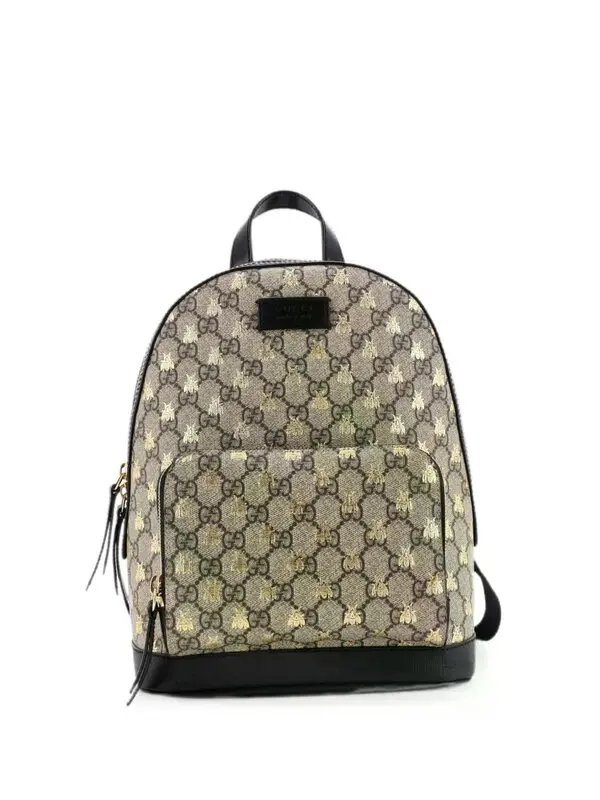 Gucci Zip Pocket Printed Gg Coated Canvas Small Backpack