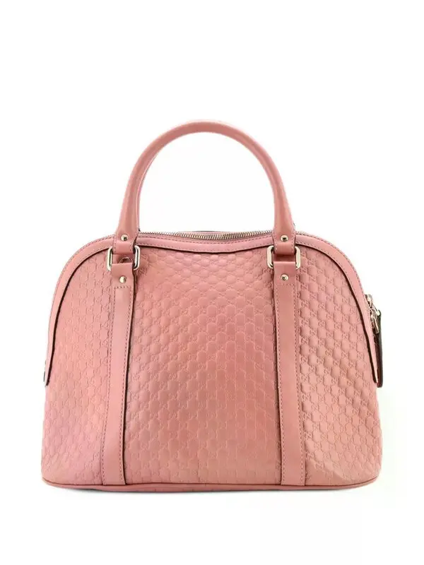 Gucci Convertible Dome Microssima Leather Medium Satchel - Pink