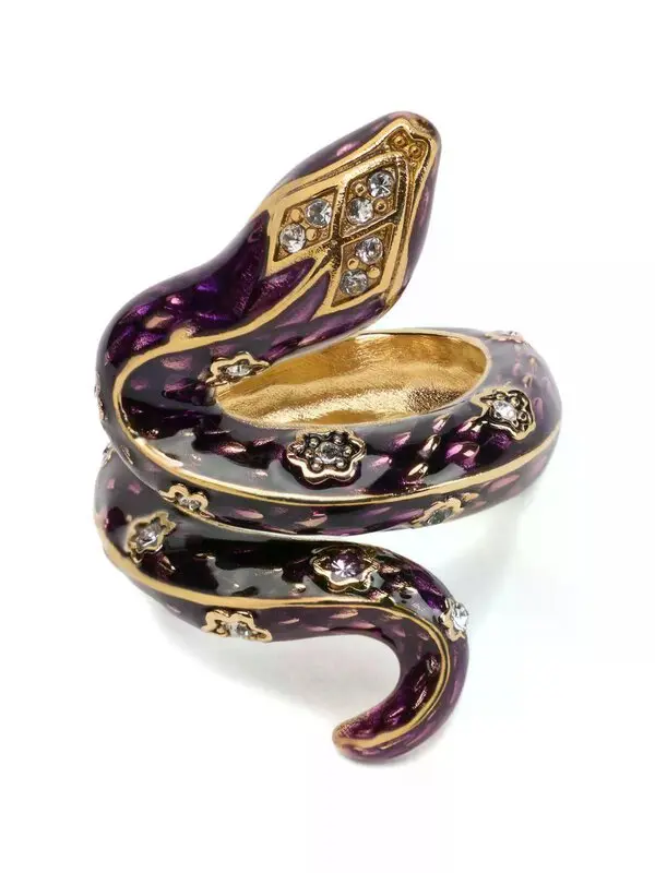 Roberto Cavalli Crystal-embellished Snake Ring