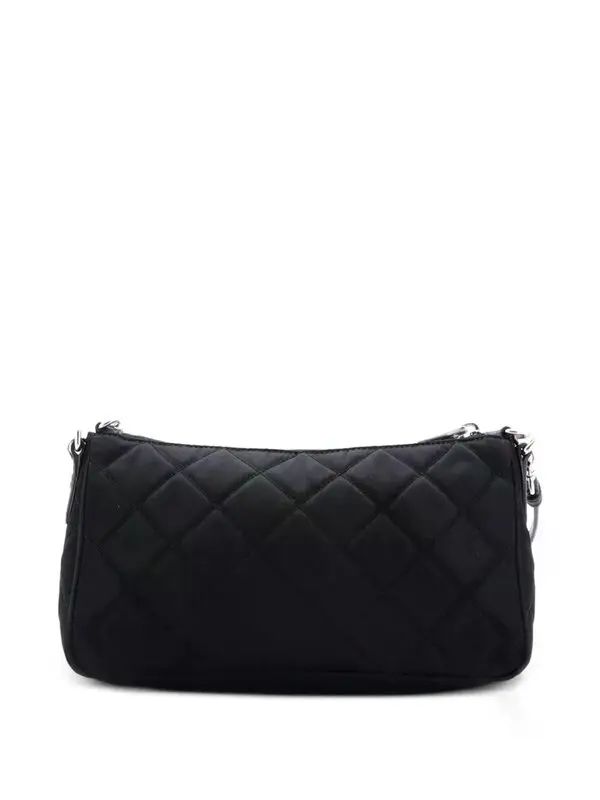Prada Quilted Tessuto Chain Zip Shoulder Bag - Black