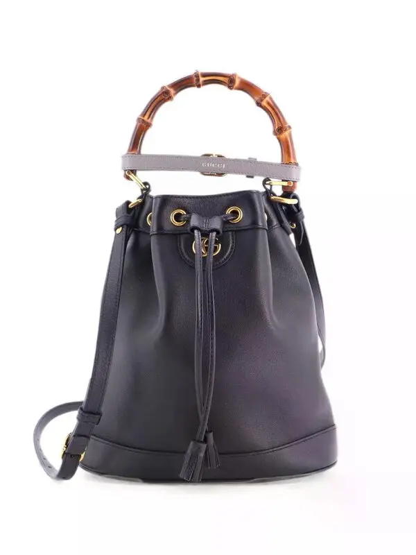 Gucci Diana Leather Small Bucket Bag With Bamboo Handle