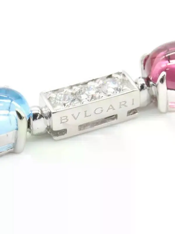 BVLGARI 18k White Gold Diamond Multi-gemstone Allegra Necklace