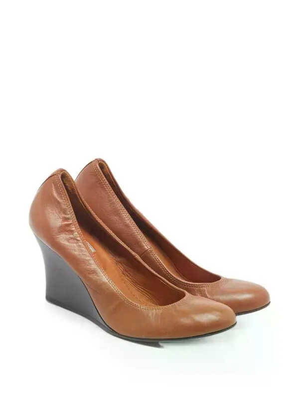 LANVIN Scrunch Wedge Pumps