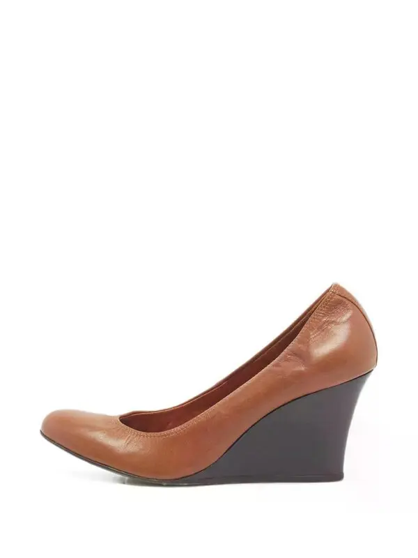 LANVIN Leather Scrunch Wedge Pumps