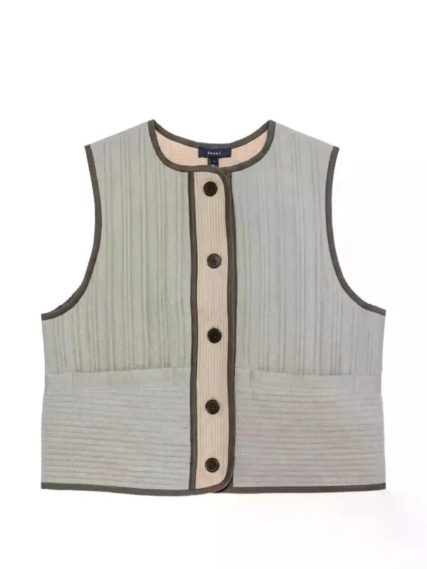 Soeur Hima Quilted Contrast-trim Gilet - Grey