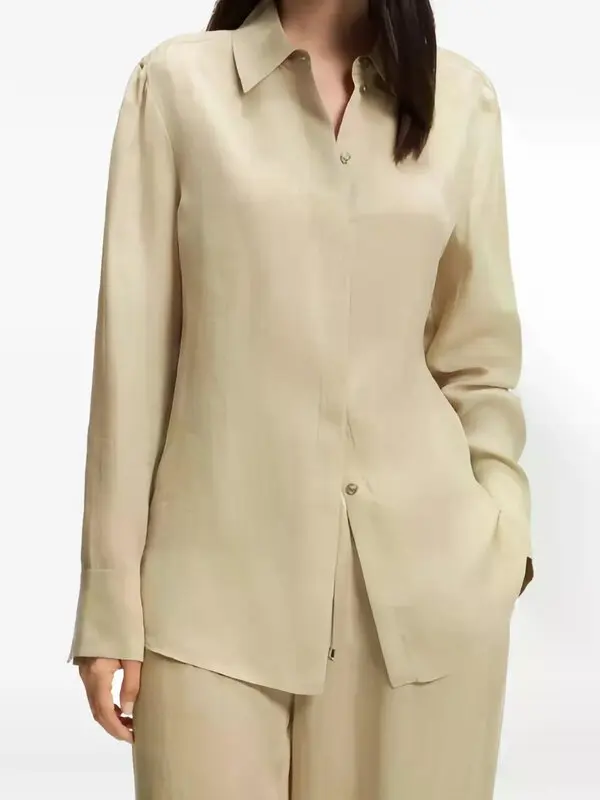 BOSS Pointed-collar Hidden-button Shirt