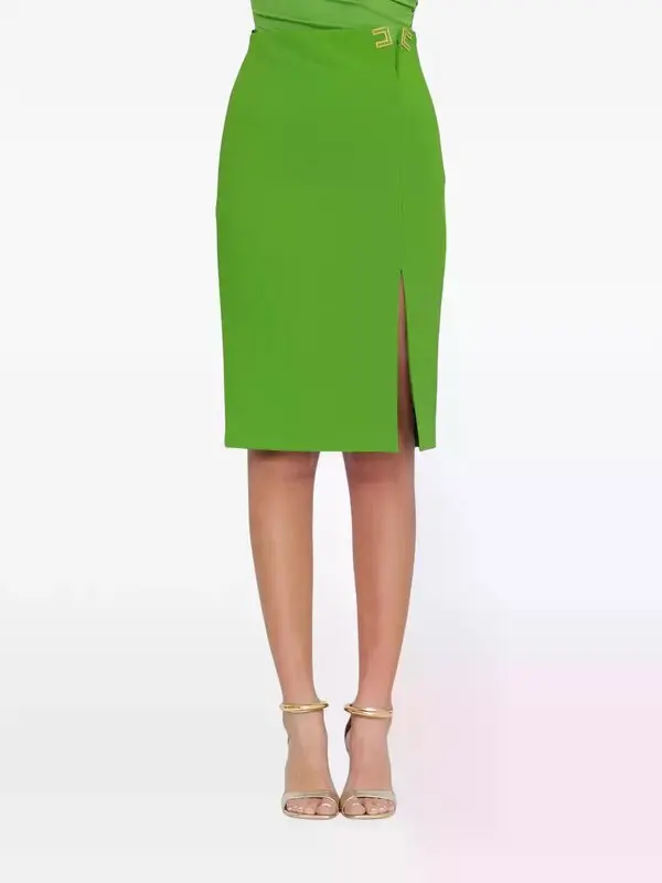 Elisabetta Franchi Logo-plaque Pencil Midi Skirt - Green