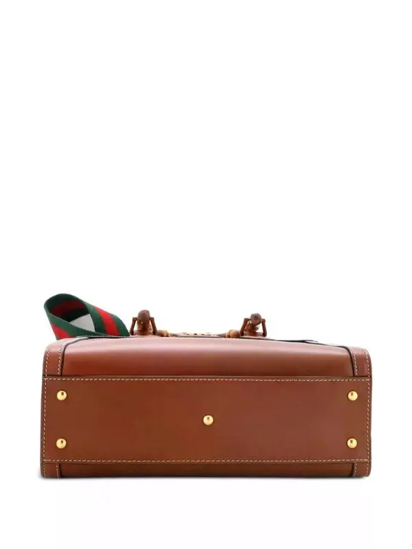 Gucci Diana Nm Logo Bamboo Handle Tote Embossed Leather Small Shoulder Bag