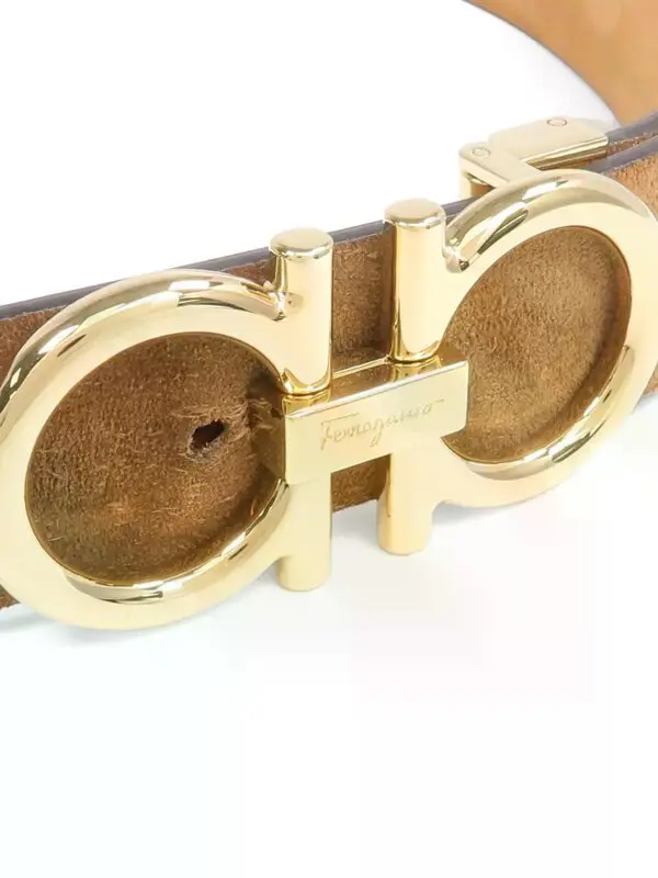 FERRAGAMO Suede Gancini Buckle Belt