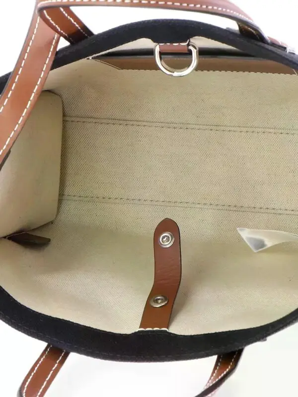 Burberry Freya Shopping Tote Canvas With Leather Mini Shoulder Bag