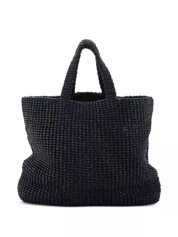 Prada Logo Raffia Tote Bag