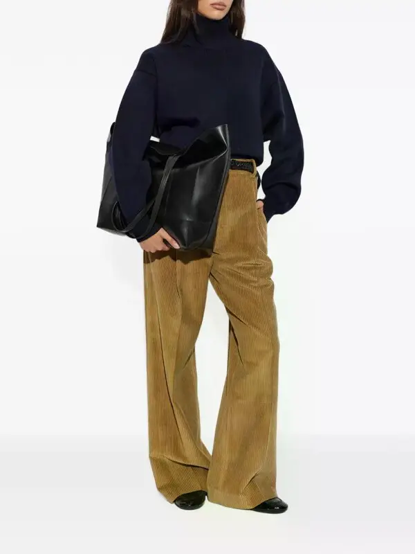 RÓHE Navy Ribbed Turtleneck Sweater