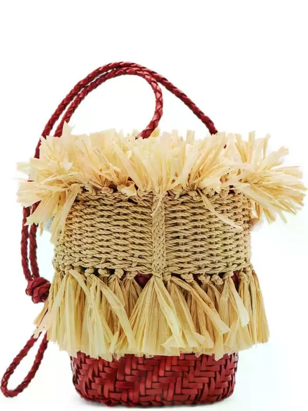 Patrizia Pepe Extra-vacanza Raffia-fringe Bucket Bag - Neutrals
