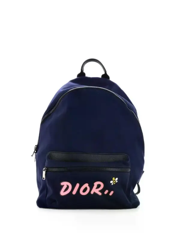 Dior Kaws Bee Rider Nylon With Applique Large Backpack