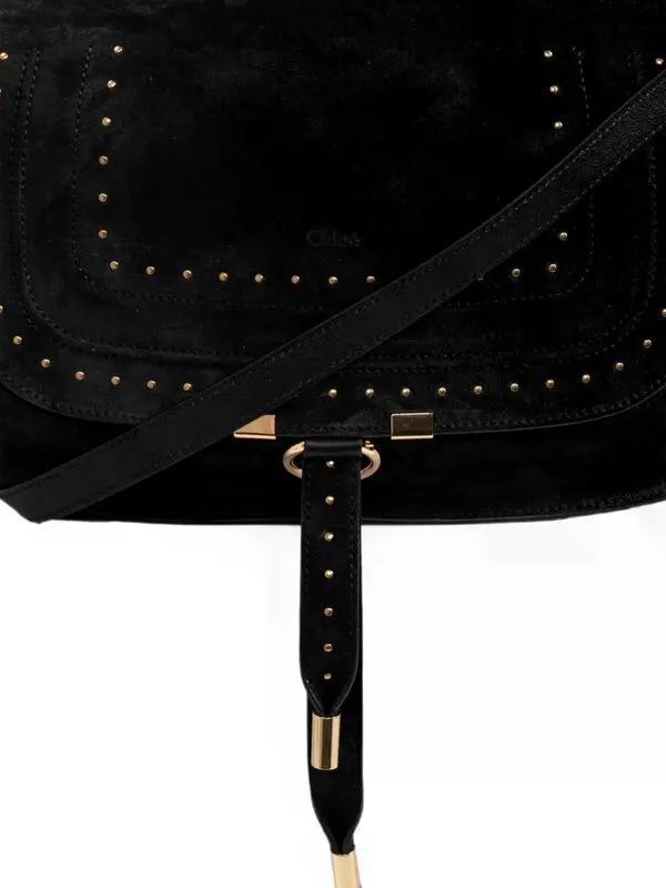 Chloé Marcie Stud-embellished Shoulder Bag - Black