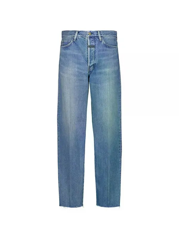Fear Of God Frayed-hem Straight-leg Jeans - Blue