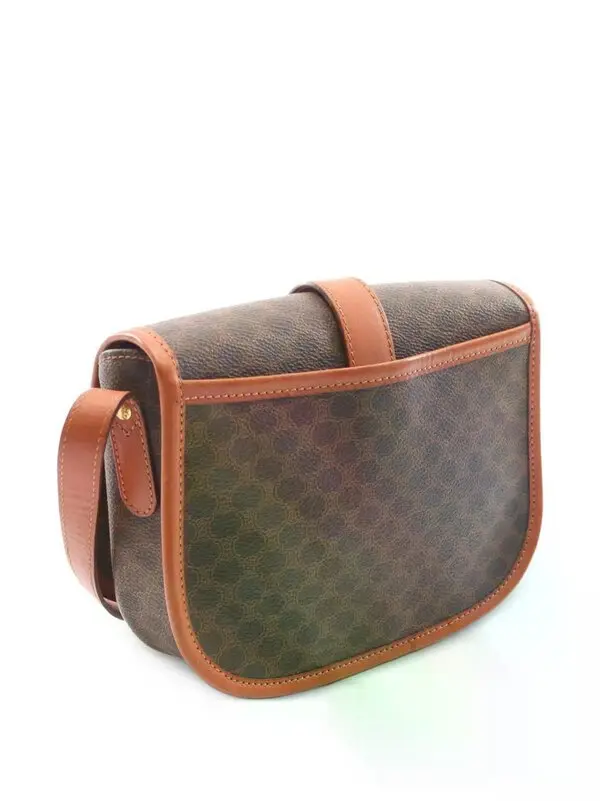 Celine Macadam Monogram Canvas And Leather Shoulder Bag - Brown