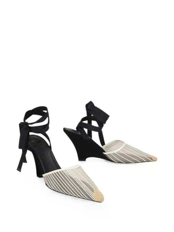 Jacquemus Pointed-toe Ribbon-detail Sandals - Neutrals