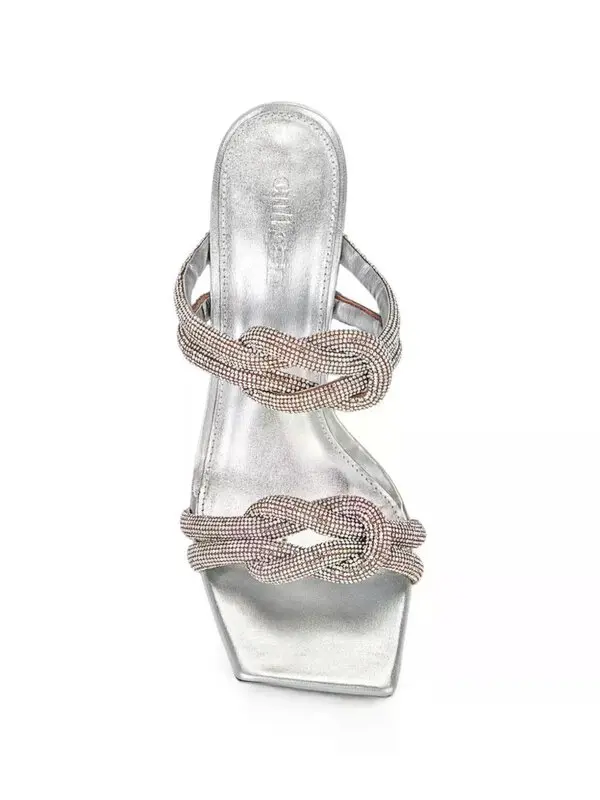 Cult Gaia Rainne Crystal-embellished Knotted High Heel Sandals