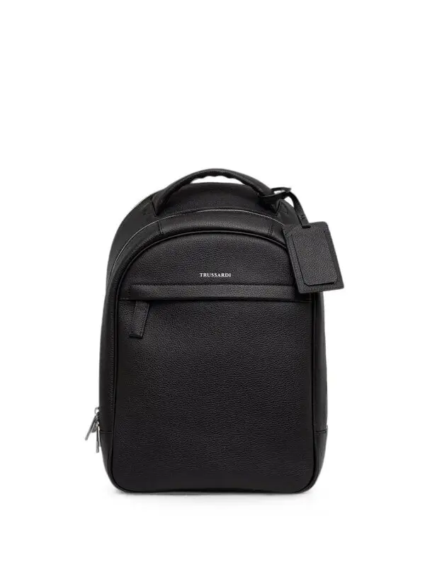 TRUSSARDI Logo-print Pebbled Backpack - Black
