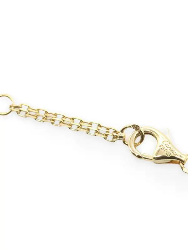 Cartier 18k Yellow Diamond Pave Logo Circle Pendant Cable-link Bracelet
