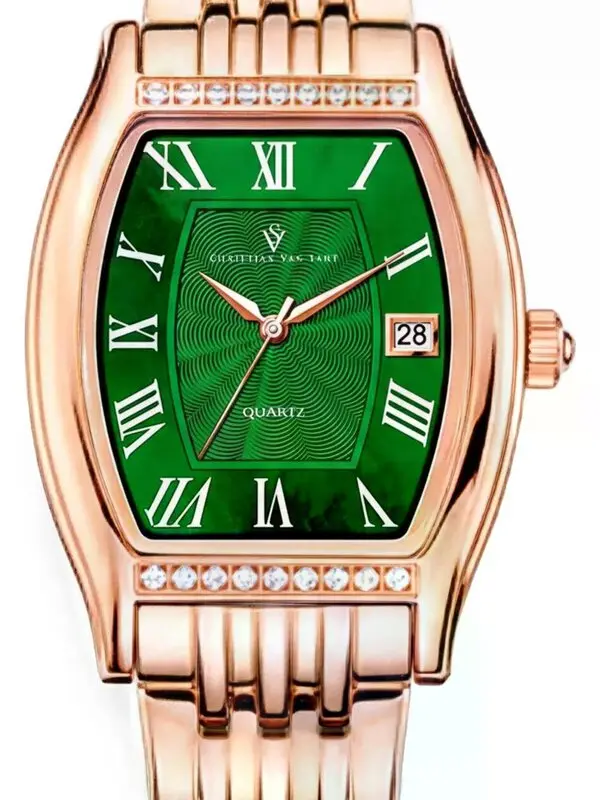 CHRISTIAN VAN SANT Gemma 34mm Watch With Crystal Embellished Bezel - Green