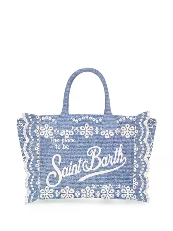 MC2 SAINT BARTH Colette Volant Sangallo-embroidered Tote Bag
