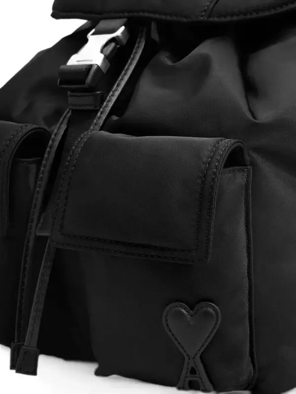 AMI Paris Small Nylon Marcel Flap Backpack