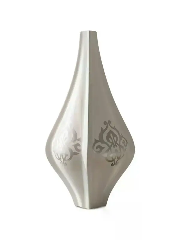 ENZO DE GASPERI Damask-print Fluted Vase - White
