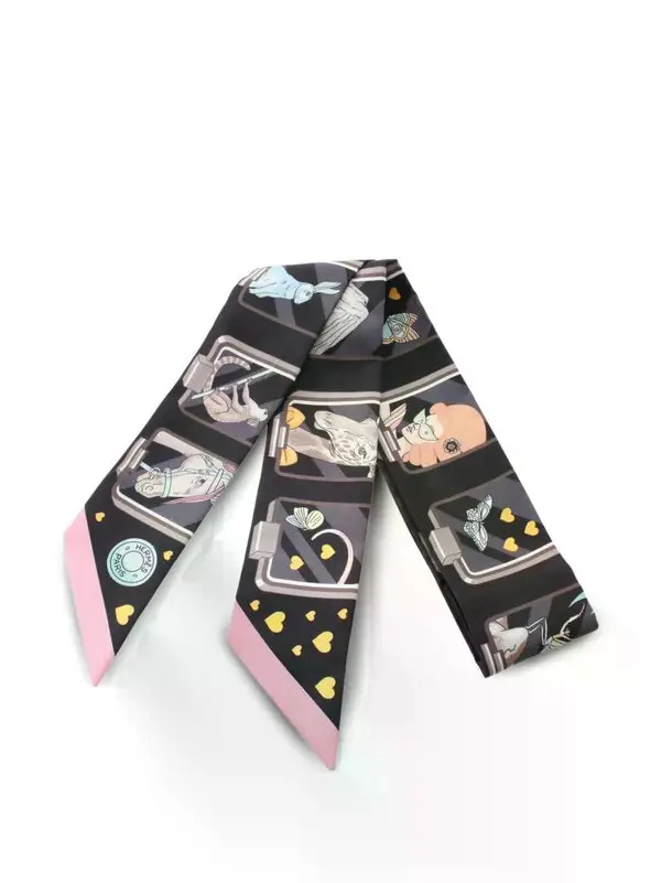 Hermès Story Ribbon Scarf - Black