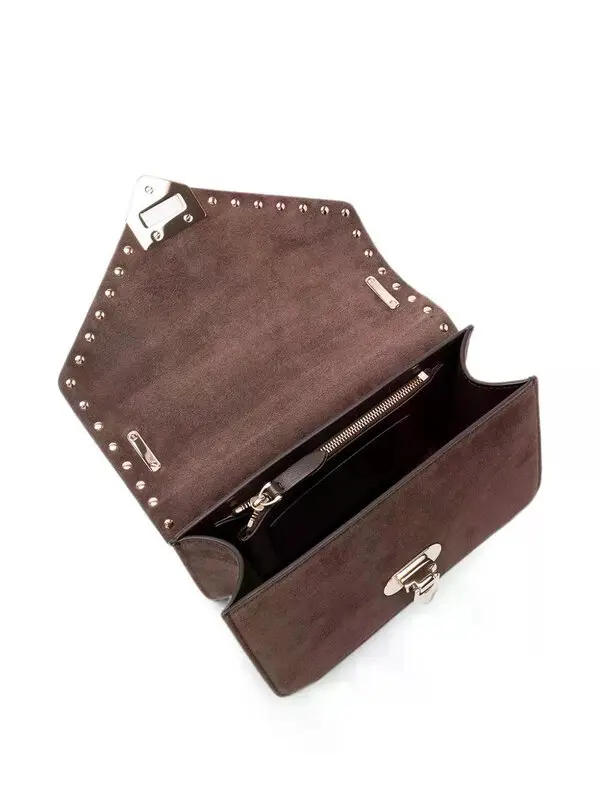Valentino Garavani Small Rockstud Shoulder Bag - Brown