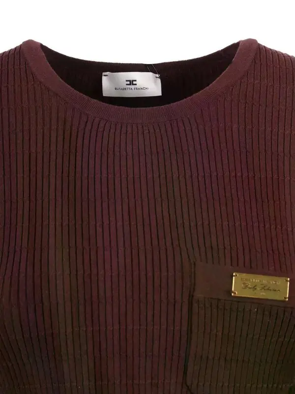 Elisabetta Franchi Ribbed Logo-plaque Sweater