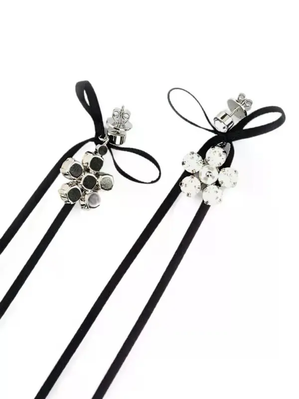 Simone Rocha Crystal-embellished Satin-bow Drop Earrings