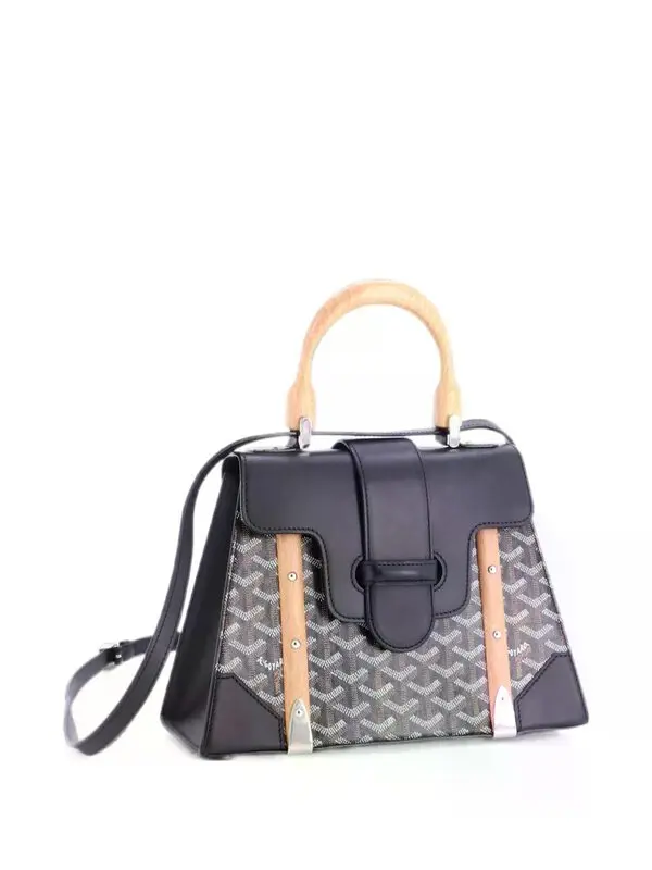 Goyard Saigon Top Handle Bag Coated Canvas With Leather Pm Satchel
