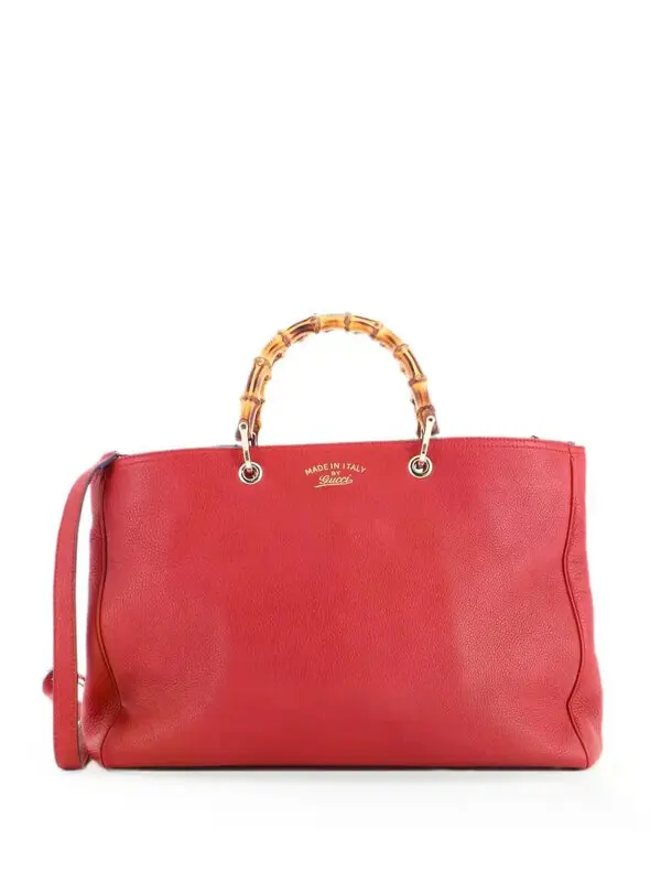 Gucci Bamboo Shopper Leather Large Tote Bag