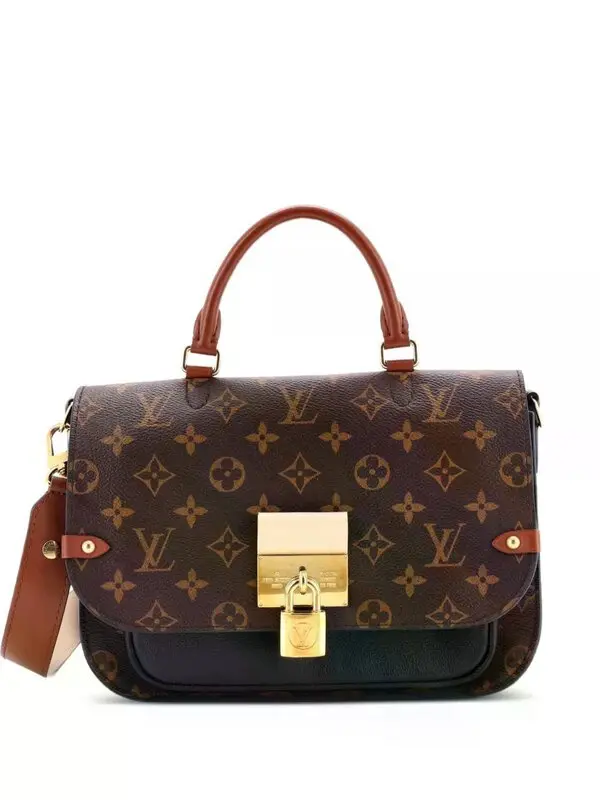 LOUIS VUITTON Vaugirard Monogram Canvas Leather Satchel - Black