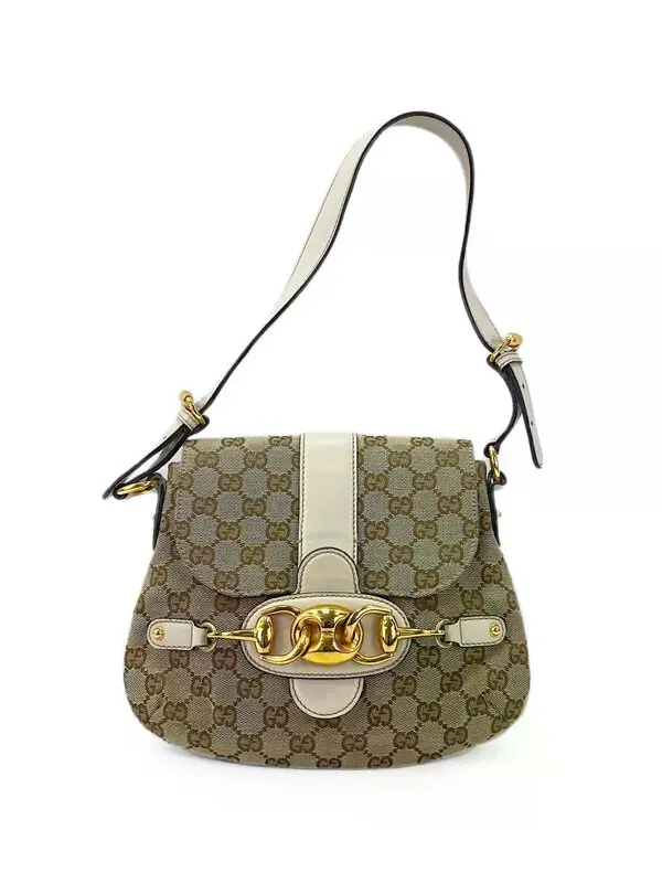 Gucci Horsebit Gg Canvas Shoulder Bag