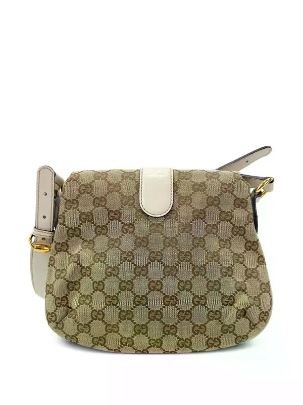 Gucci Horsebit Gg Canvas Shoulder Bag - Neutrals