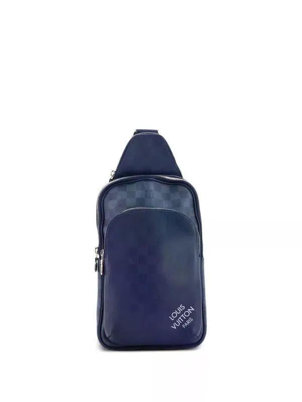 LOUIS VUITTON Avenue Sling Bag Nm Damier Graphite And Damier Infini Leather Shoulder Bag - Blue