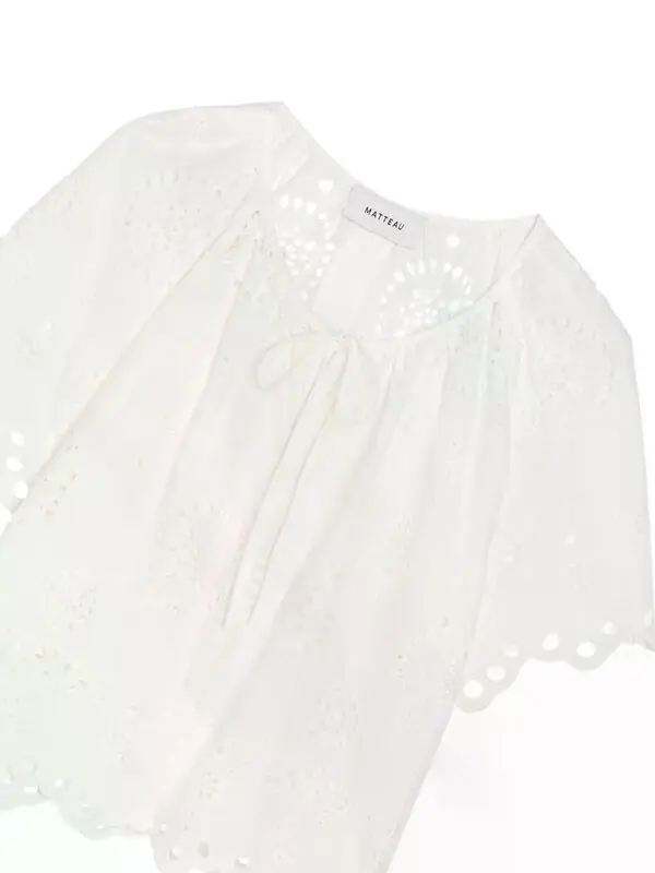 Matteau Broderie-anglaise Scalloped-edge Blouse