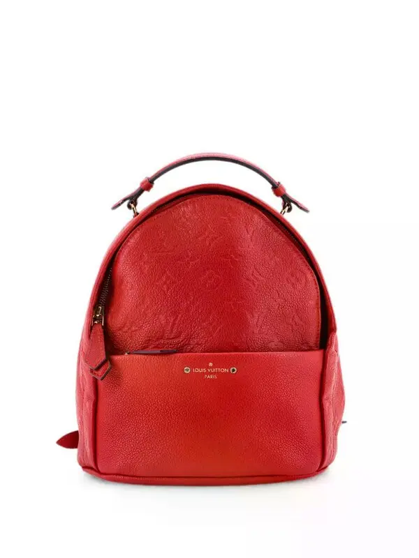 LOUIS VUITTON Sorbonne Monogram Empreinte Leather Backpack - Red