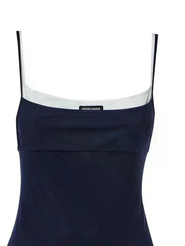 Miu Miu Layered-effect Square-neck Midi Dress