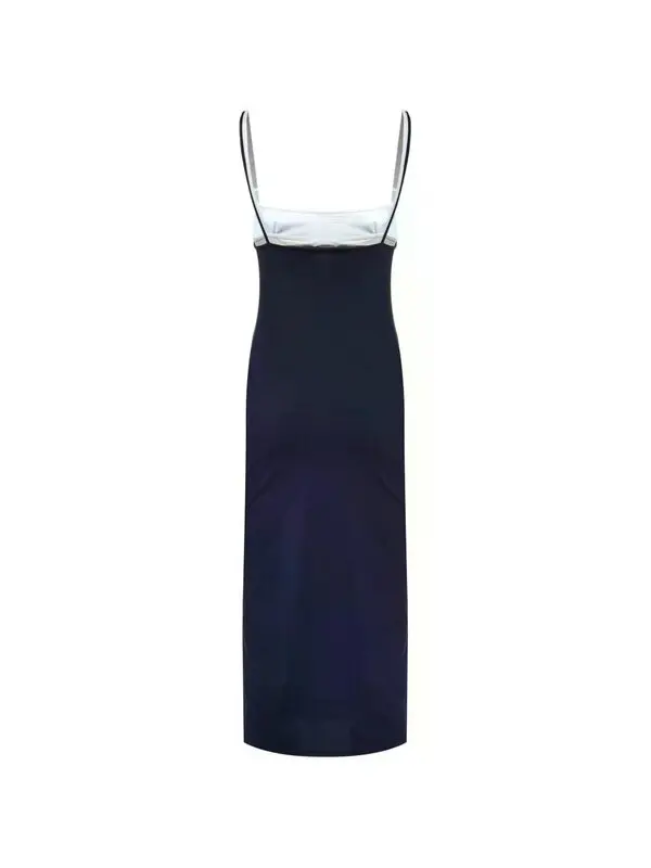 Miu Miu Layered Effect Square Neck Midi Dress