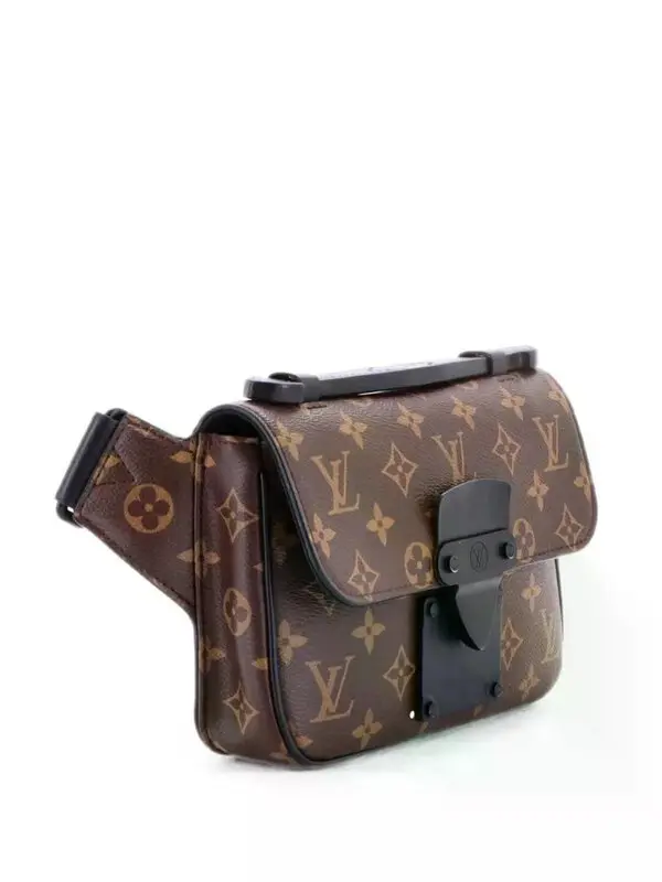 LOUIS VUITTON S Lock Sling Bag Macassar Monogram Canvas Belt Bag