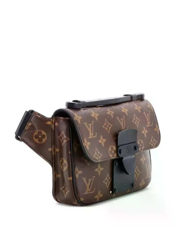 LOUIS VUITTON Monogram Canvas Lock Sling Bag - Black