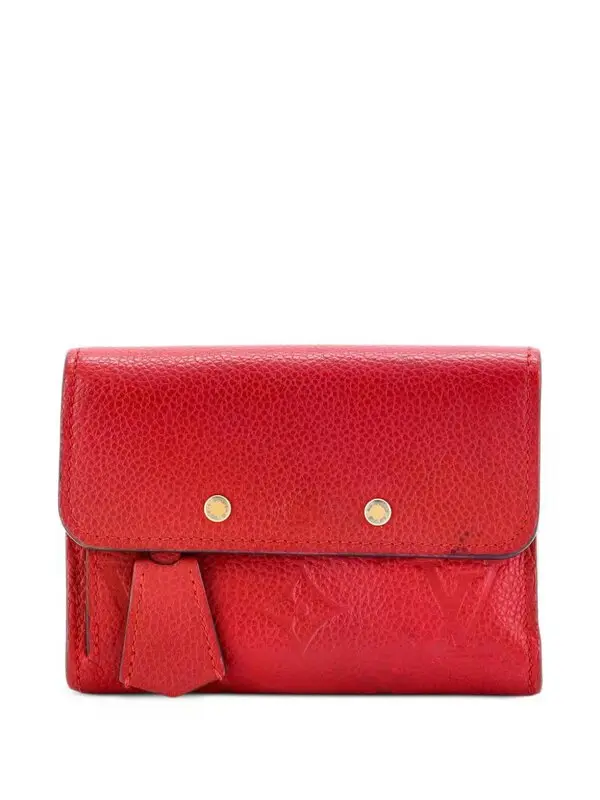 LOUIS VUITTON Pont Neuf Wallet Monogram Empreinte Leather Compact Small Wallets - Red