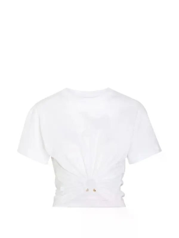 Rabanne Ring-detail Cropped T-shirt - White